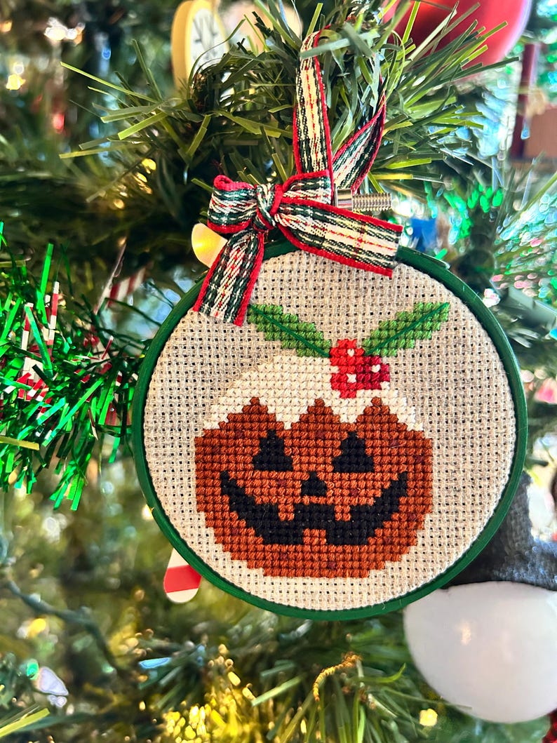Spooky Christmas Pudding Ornament Cross Stitch Pattern PDF - Digital ...
