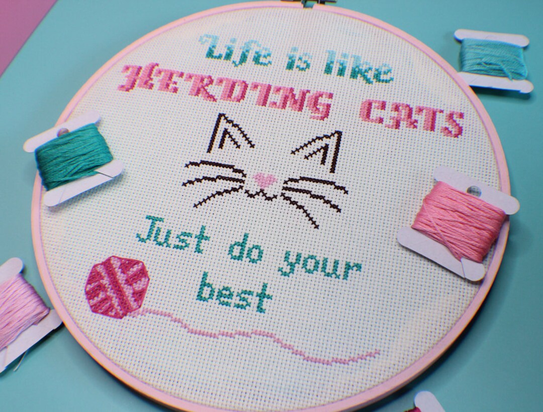 Funny Cat Lover's Cross Stitch Pattern Instant Download PDF - Etsy