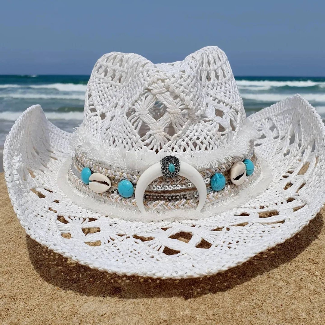 Cowboy Hat,summer Hats,stylish Hst ,vacation Hat,white Hat,unique Hat ...