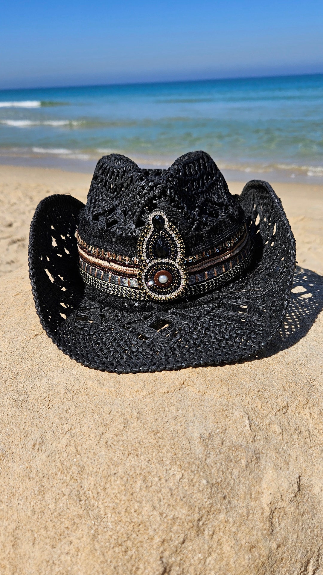Cowboy Hat,summer Hats,stylish Hat ,vacation Hat,black Hat,unique Hat ...