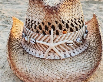 Straw Beach Cowboy Hat - Etsy