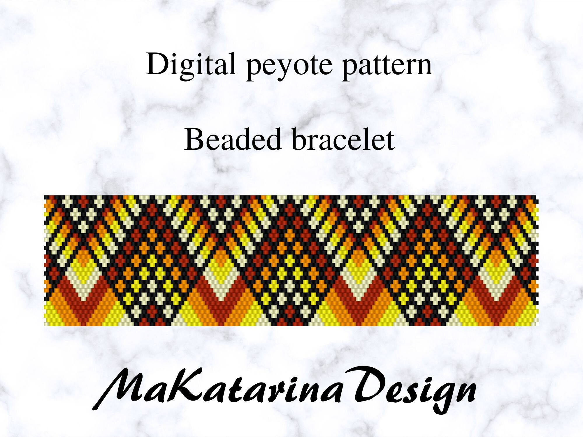 DIGITAL Peyote Cuff Bracelet Pattern Geometric Pattern - Etsy