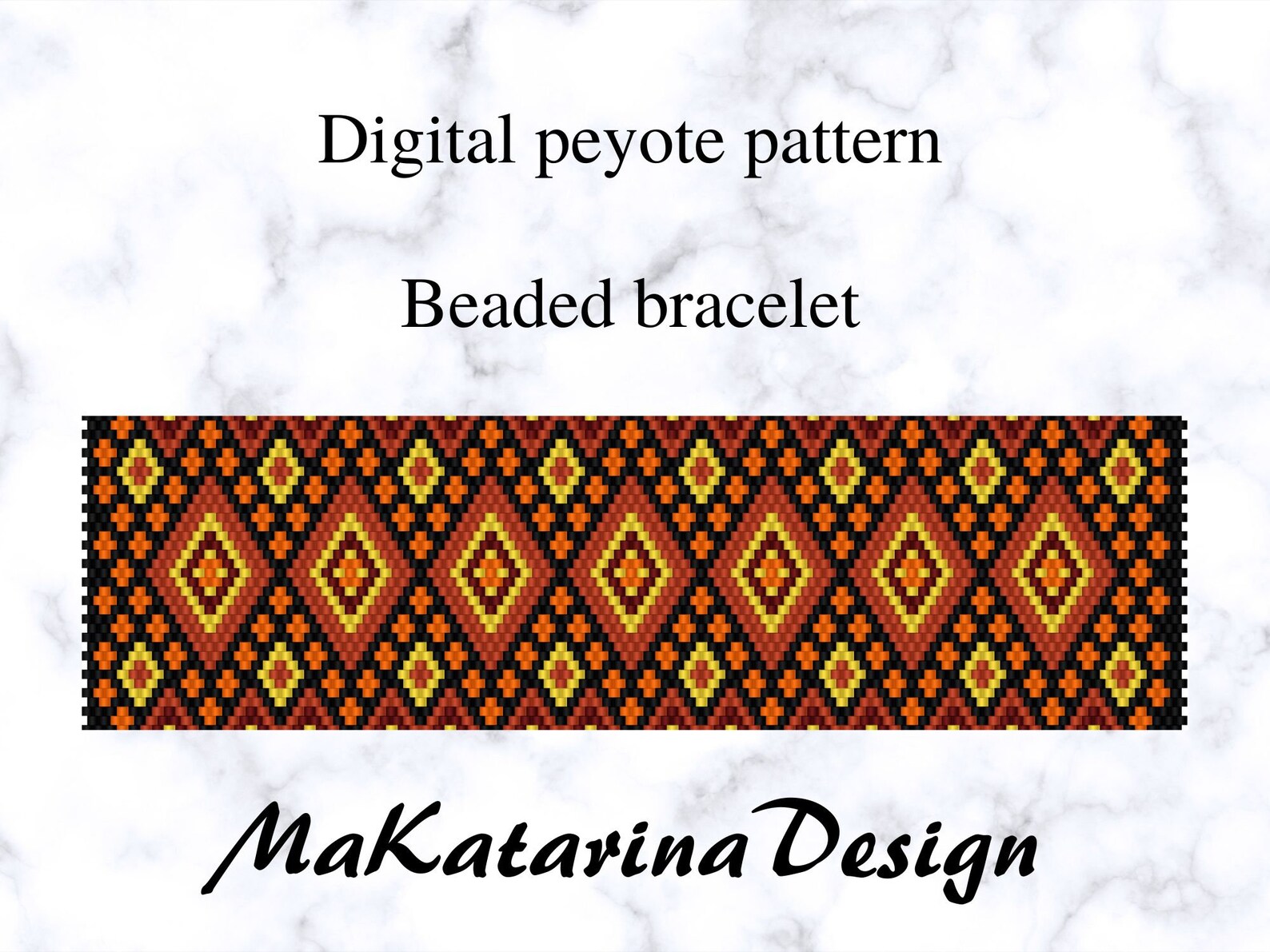 DIGITAL Cuff Bracelet Tutorial Geometric Odd Count Peyote - Etsy