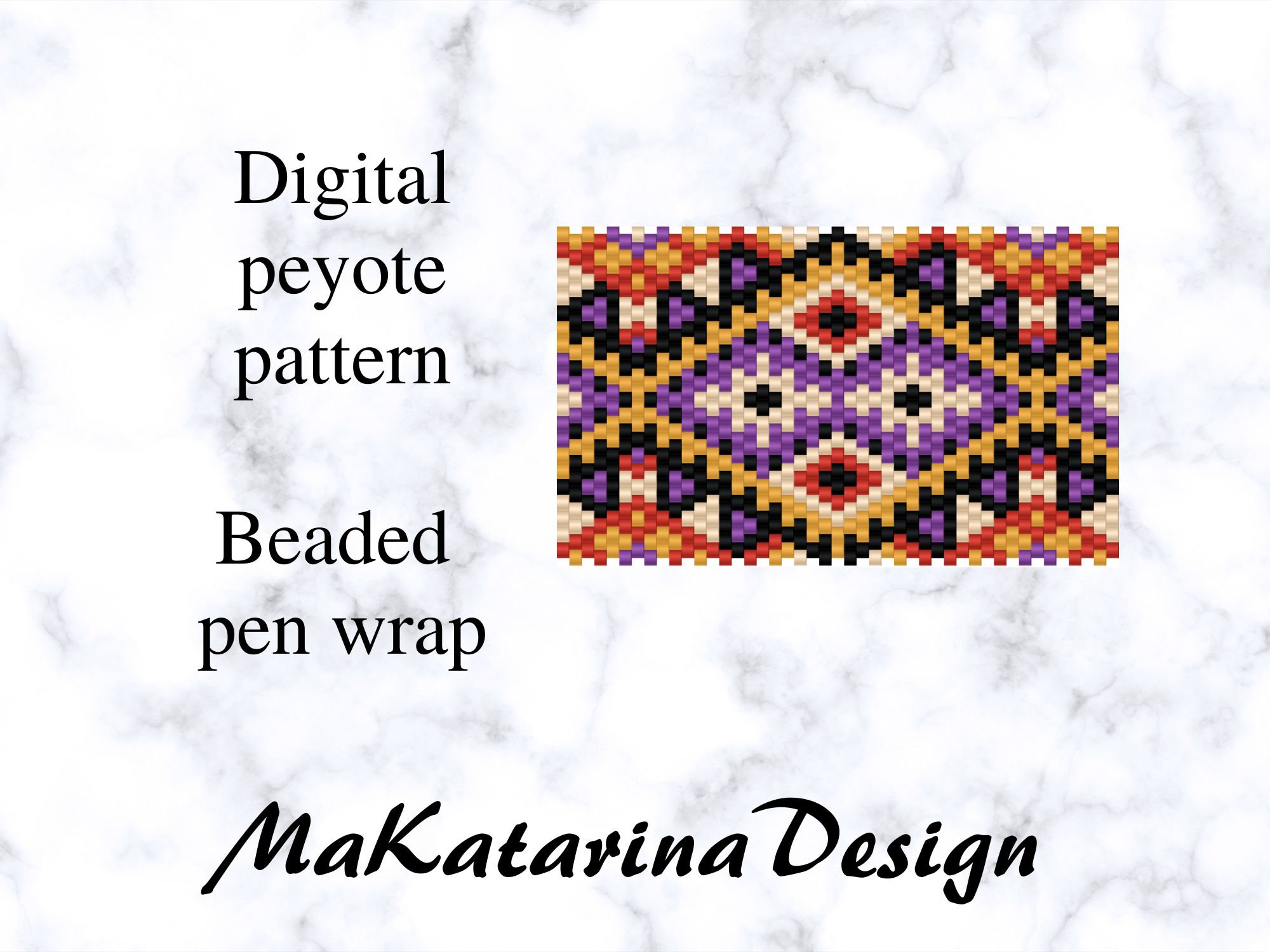 DIGITAL Pen Wrap Tutorial, Peyote G2 Pen Cover Pattern, Boho Geometric ...