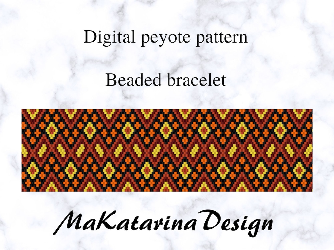 DIGITAL Cuff Bracelet Tutorial, Beaddwork Design, Odd Count Peyote ...