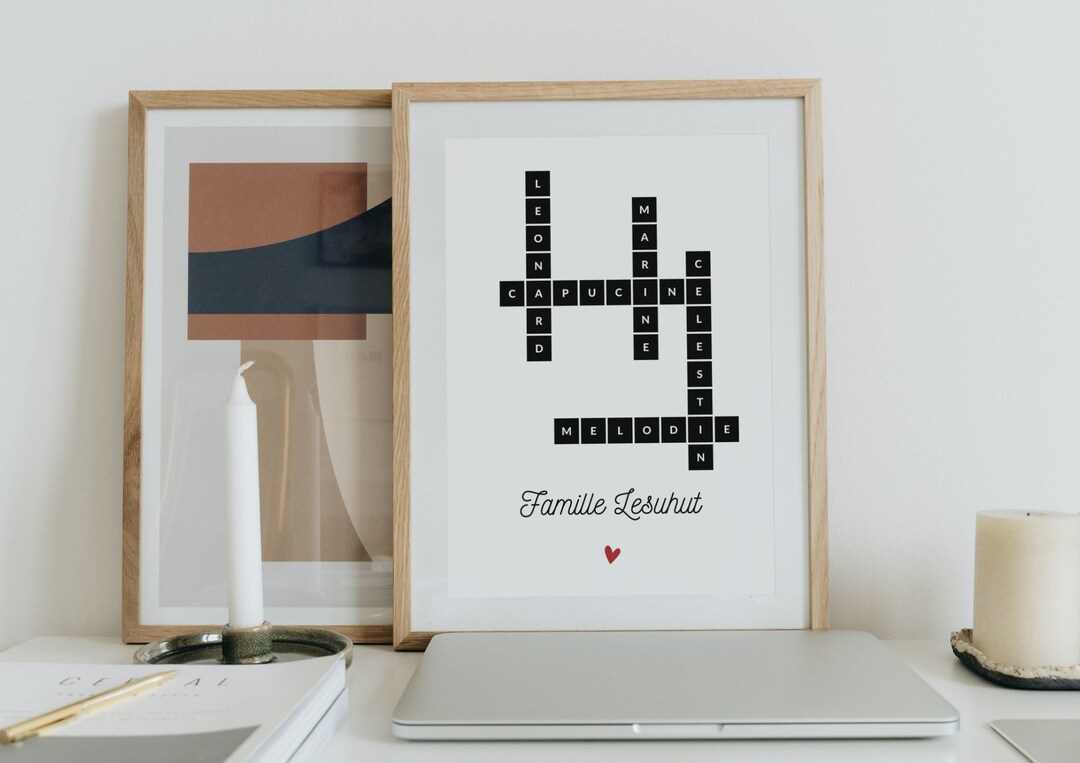 Affiche personnalisée Famille Scrabble - Mots Croisés couple, idée de ...