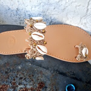 Sea Shell Sandals/slides/wedding Sandals/handmade Shoes/leather Sandals ...