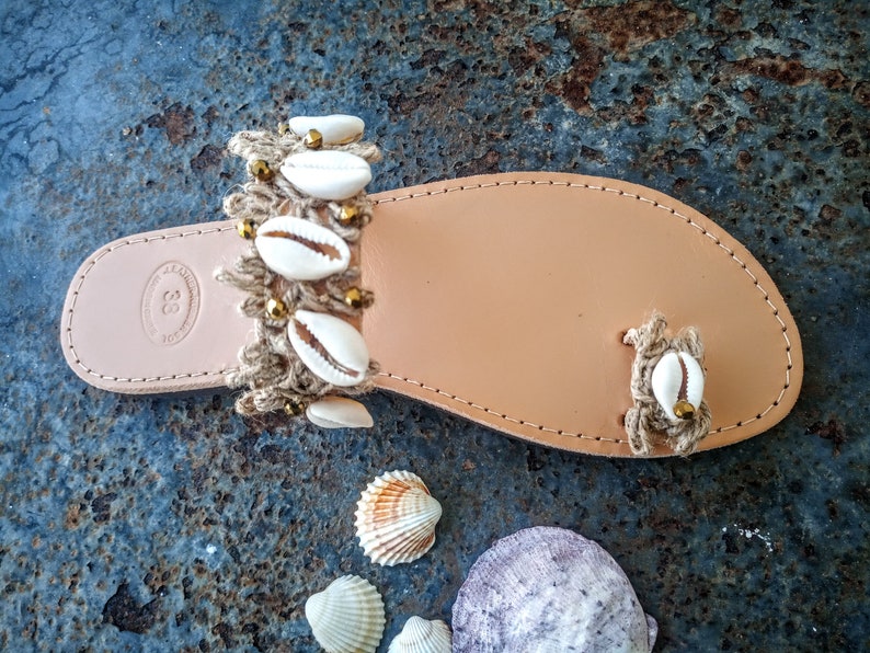 Sea Shell Sandals/slides/wedding Sandals/handmade - Etsy