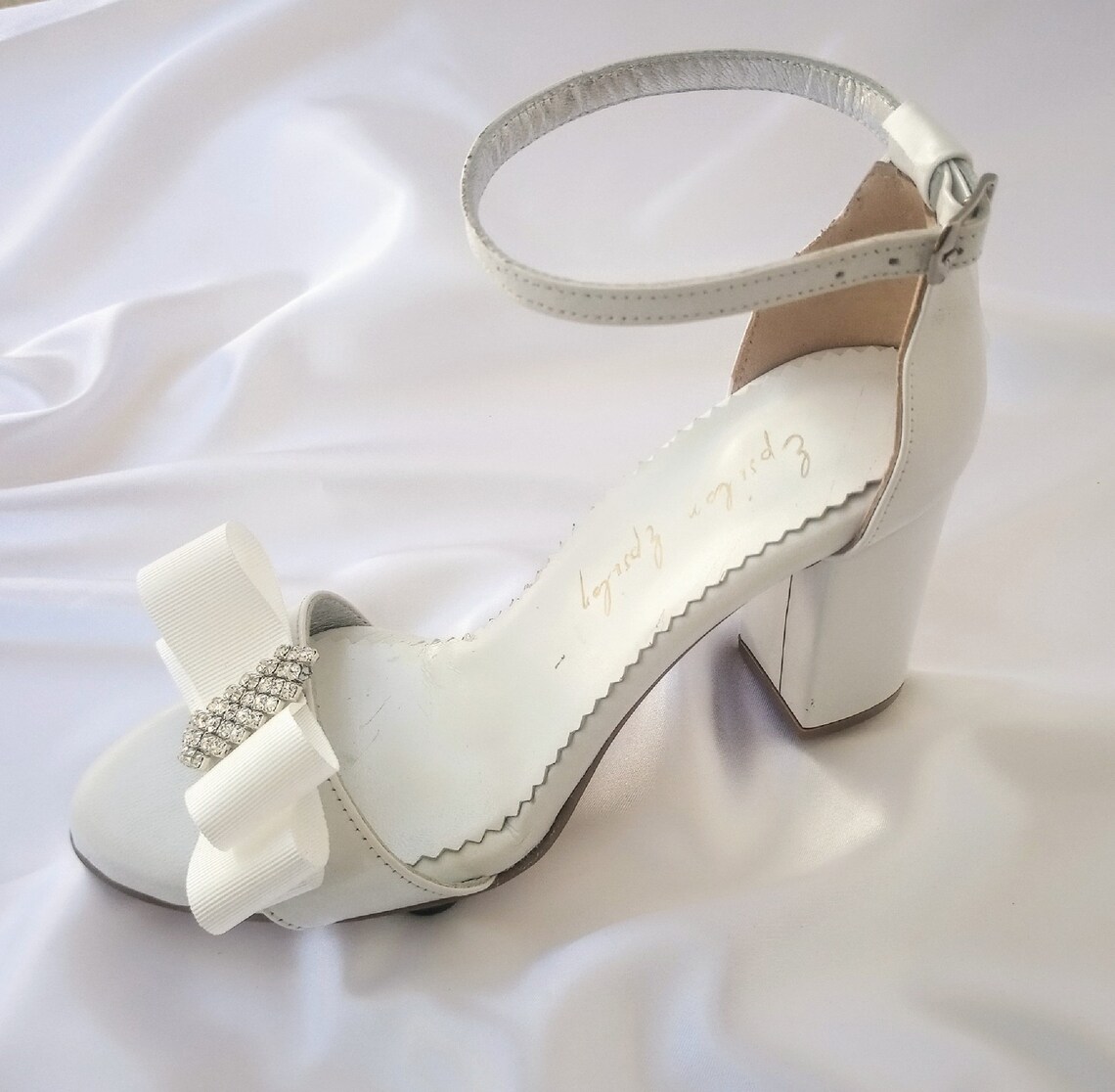 Wedding Shoes for Bride/ Bridal Leather Sandals/white High | Etsy