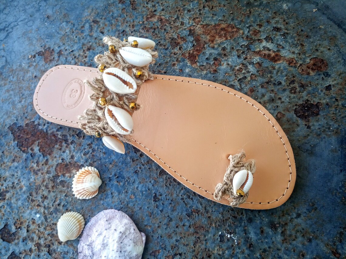 Sea Shell Sandals/slides/wedding Sandals/handmade - Etsy