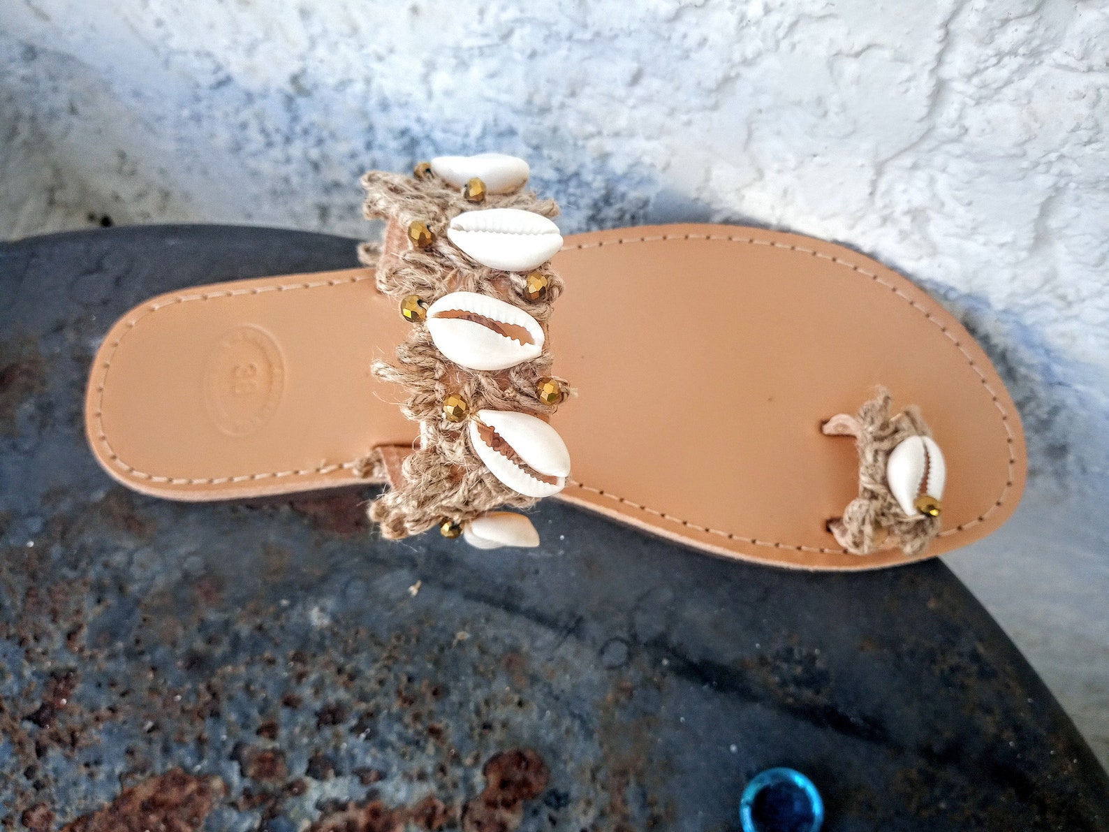 Sea Shell Sandals/slides/wedding Sandals/handmade - Etsy