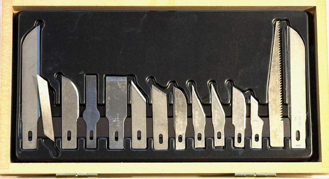 Xacto Knives and Blades in a Wooden Box (H) - Etsy