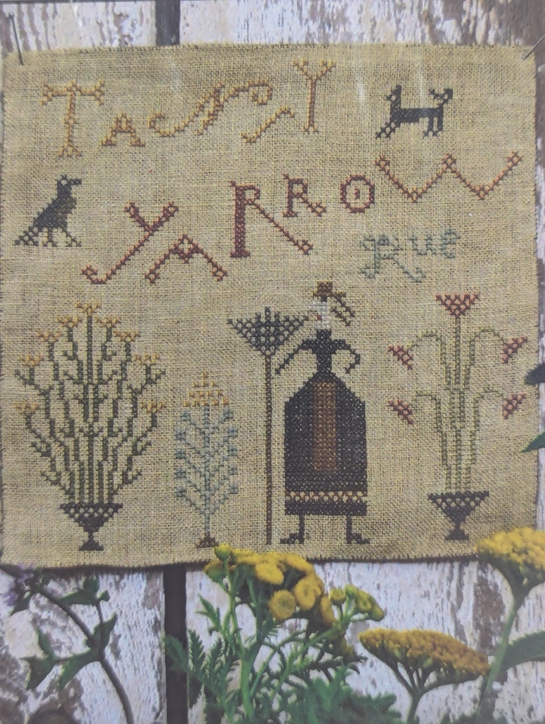 Pineberry Lane Tansy-yarrow-rue Sampler & Pinkeeps Cross Stitch Pattern 2012 Wendy Stys-van ...