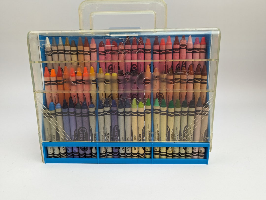 Vintage Crayola Crayons 72 Old/used Crayons With a Blue and Clear ...