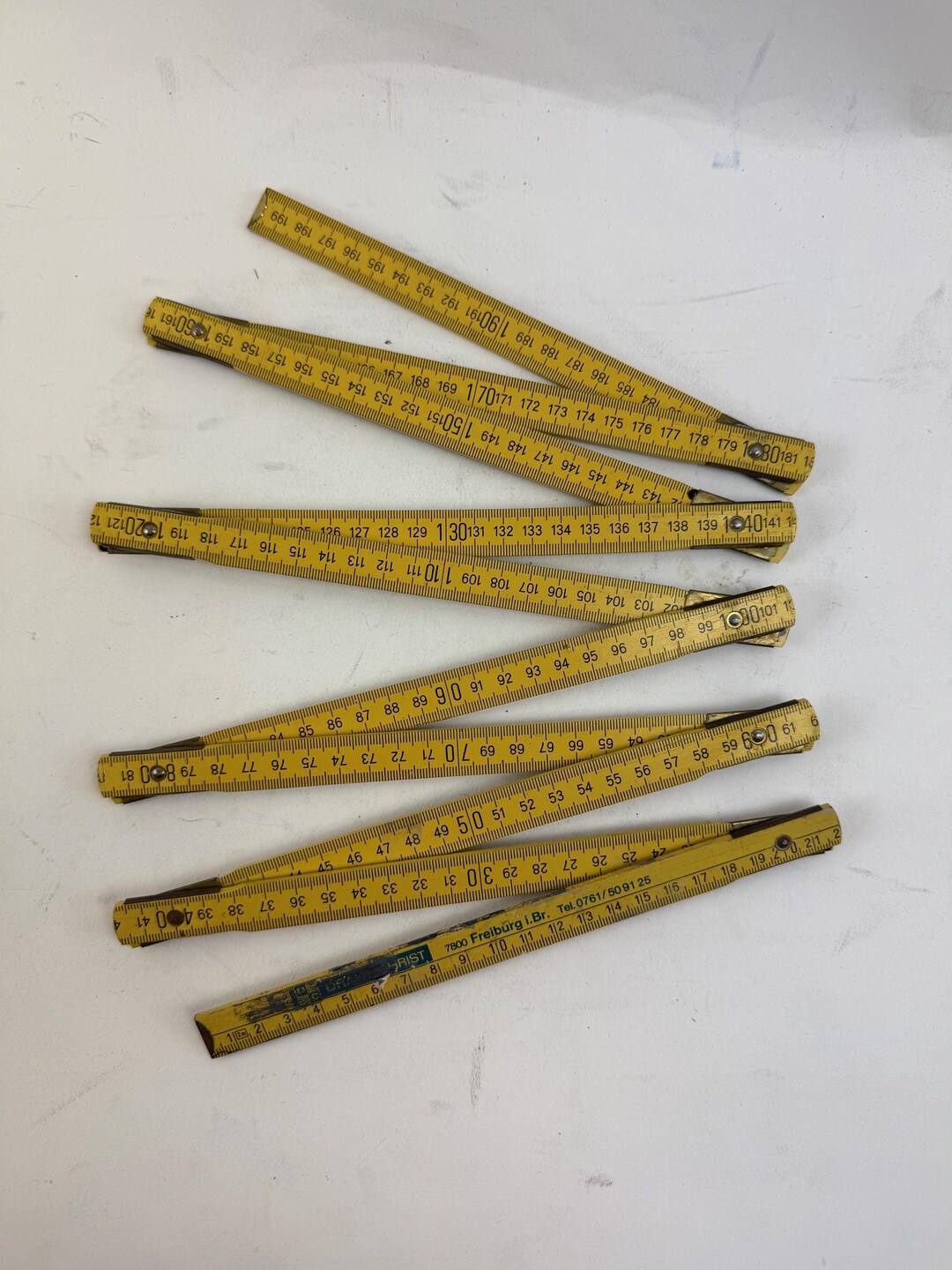 Vintage German Metric Folding Ruler: Draht Christ Advertising, 200cm or ...