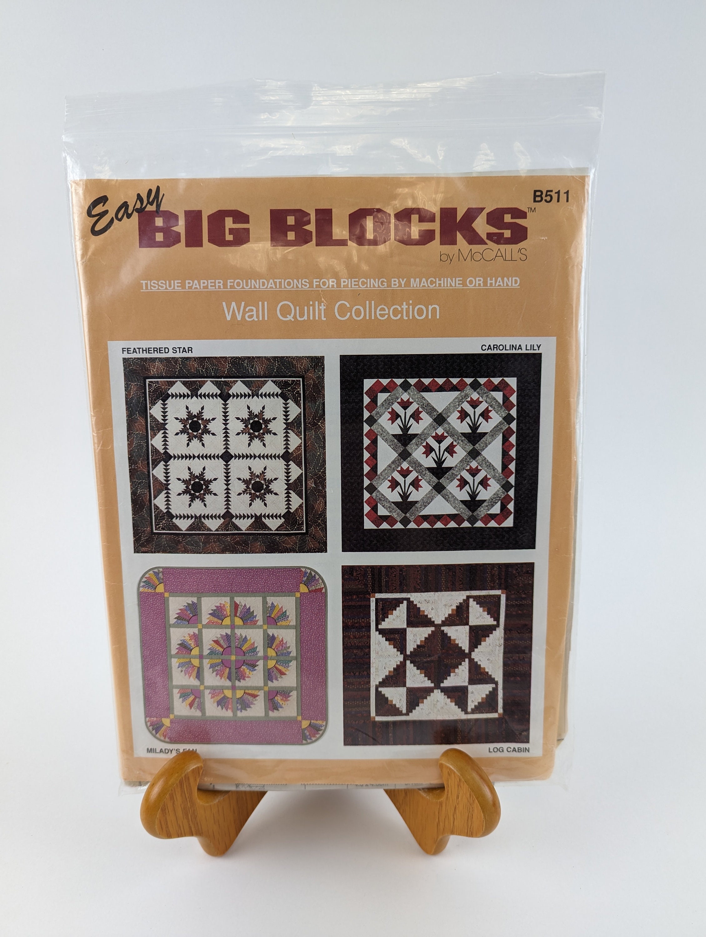 Easy Big Blocks by Mccalls Tissue Paper Foundation Quilt Pattern B511 ...