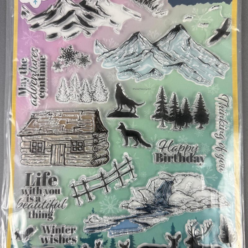 Winter Cabin Stamp - Etsy