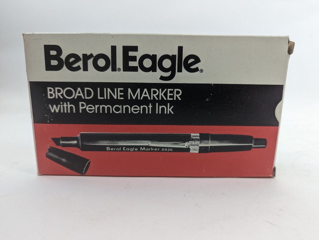 Box of 12 Berol Eagle Broad Line Markers With Permanent Ink - Etsy