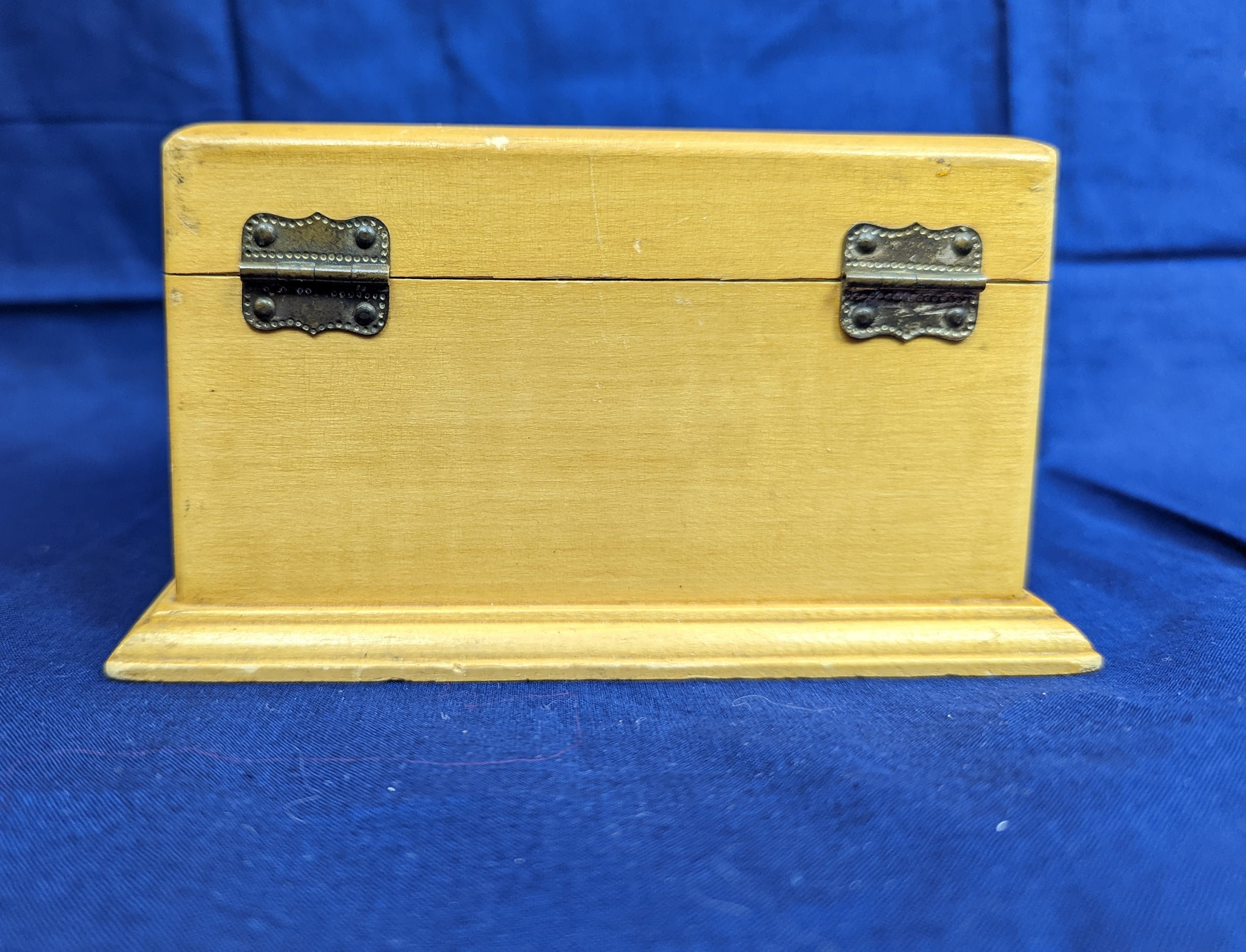 Vintage Clark's ONT Spool Cotton Thread Wooden Box With Floral Design ...