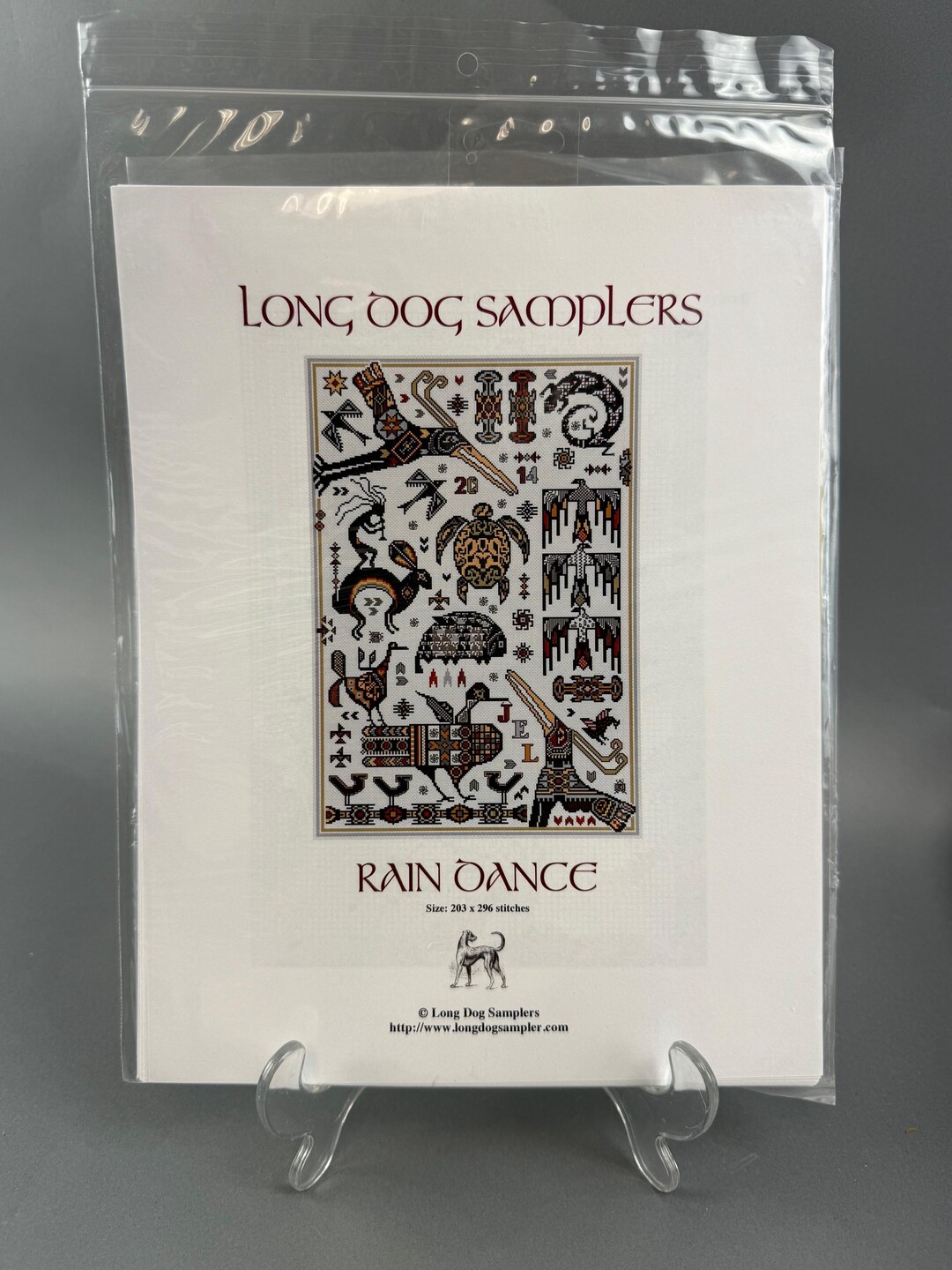 Long Dog Samplers Rain Dance Cross Stitch Pattern Stitch Count 203x296 ...