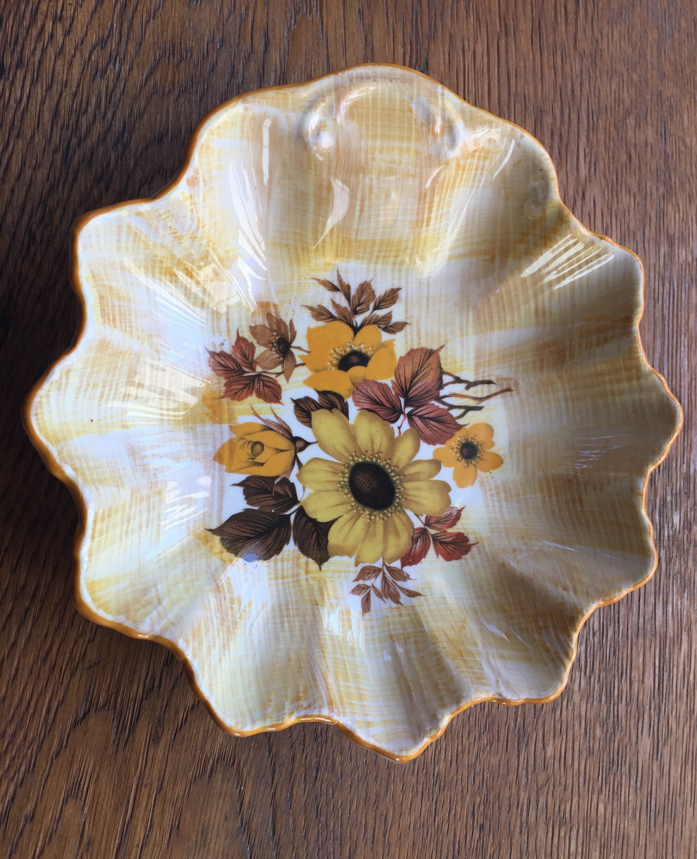 Old Foley Fluted Square Trinket Dish With Yellow Flowers - Etsy Australia
