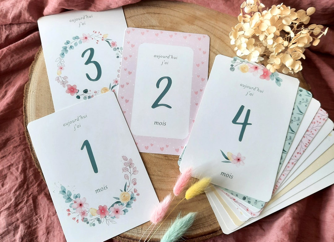 First Months Milestone Cards, First Year Milestone Card, Birth ...