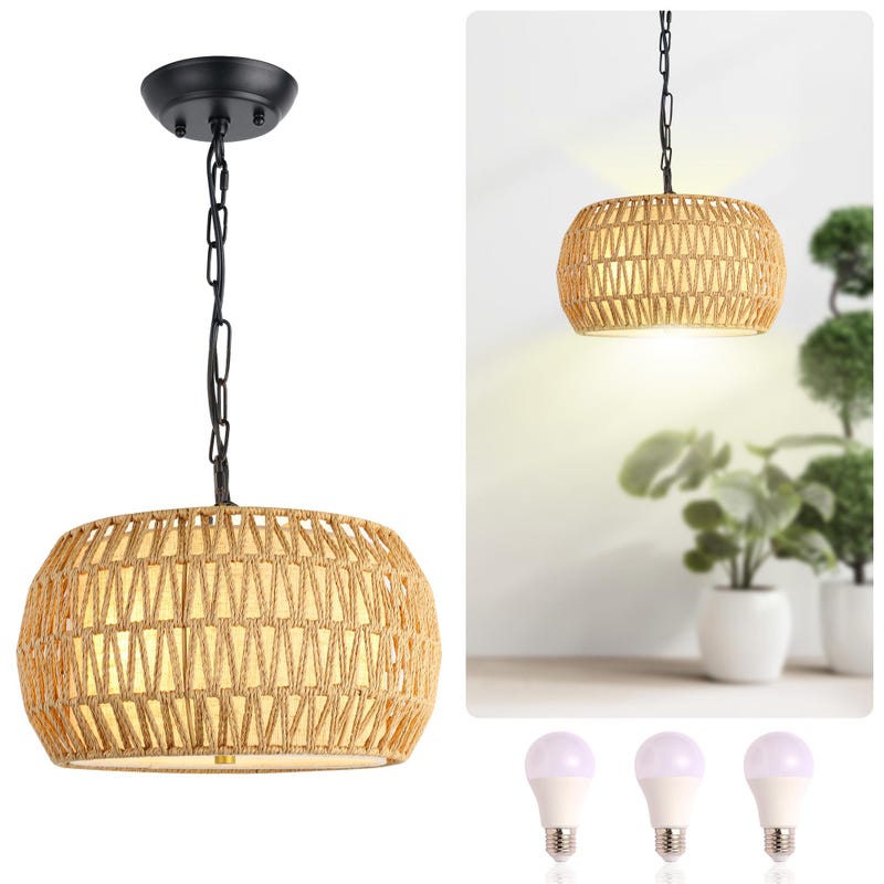 Rattan Chandelier - Etsy