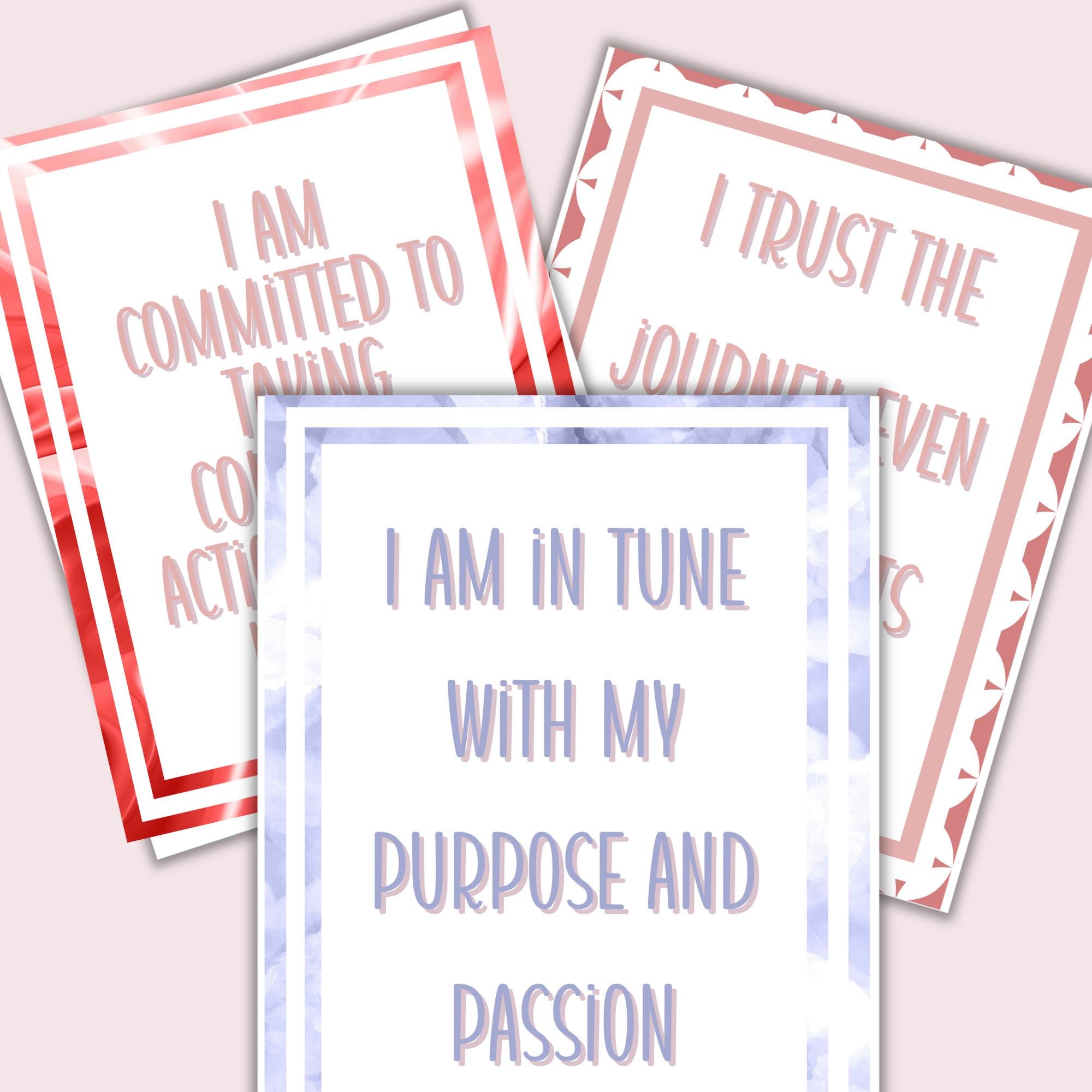 45 Affirmation Cards Pastel Printable Instant Download, Self Growth ...