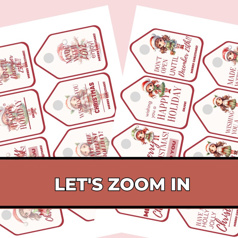 Christmas Printable Gift Tags, Christmas Holiday Gift Labels, Christmas ...