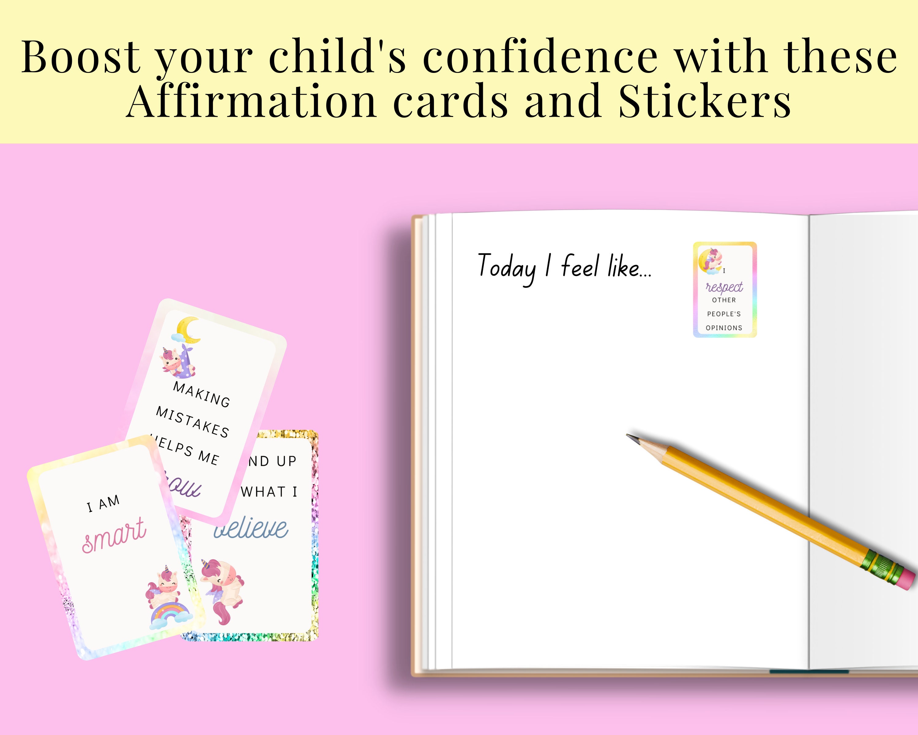 72 Affirmation Cards for Kids Printable, Children's Positive ...