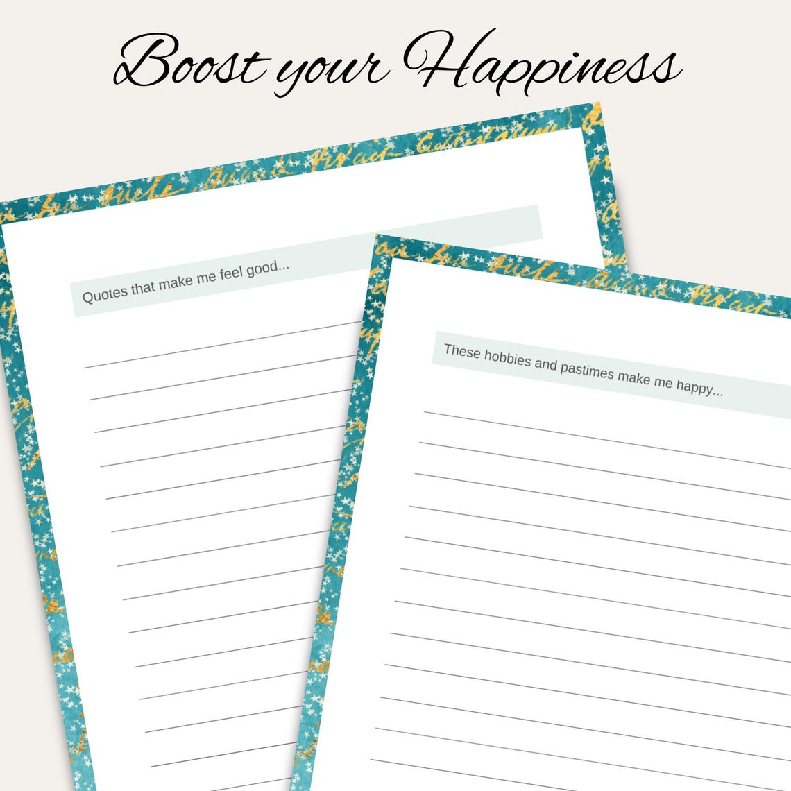 Positivity Printable Journal Prompts Happiness Journal, Therapeutic ...