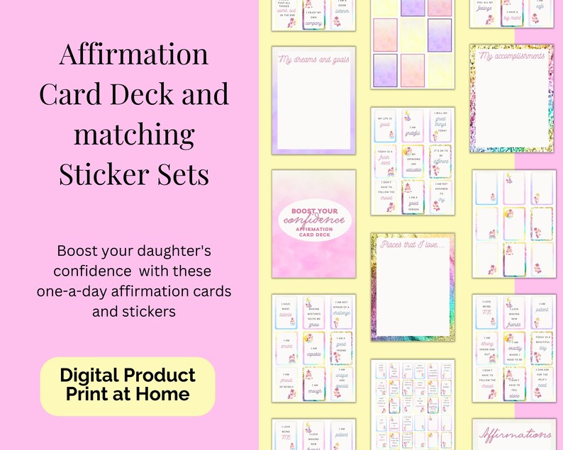 72 Affirmation Cards for Kids Printable, Children's Positive ...