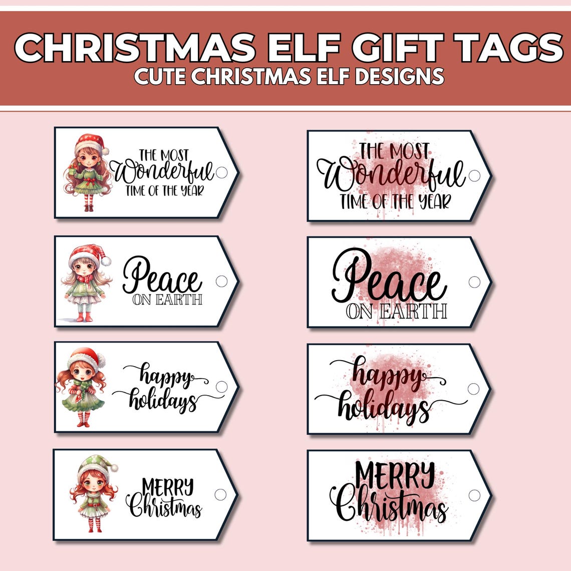 Christmas Printable Gift Tags, Christmas Holiday Gift Labels, Christmas ...