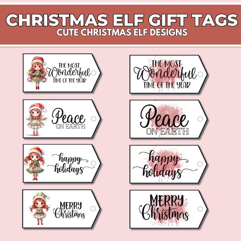 Christmas Printable Gift Tags, Christmas Holiday Gift Labels, Christmas ...