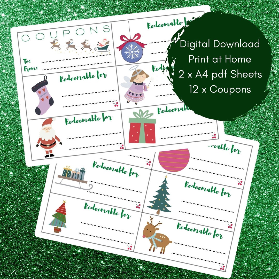 Christmas Coupons Voucher Gift for Christmas Gifts From Children Kids ...