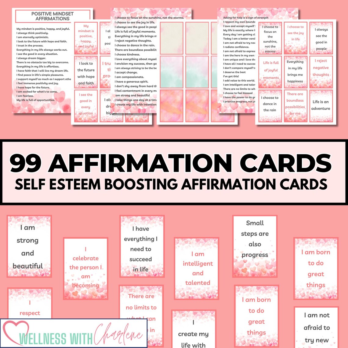99 Affirmation Cards Printable, Affirmation Cards Digital Download ...