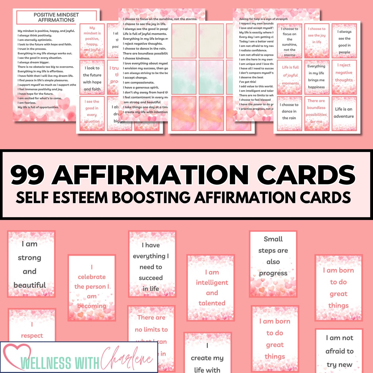 99 Affirmation Cards Printable, Affirmation Cards Digital Download ...