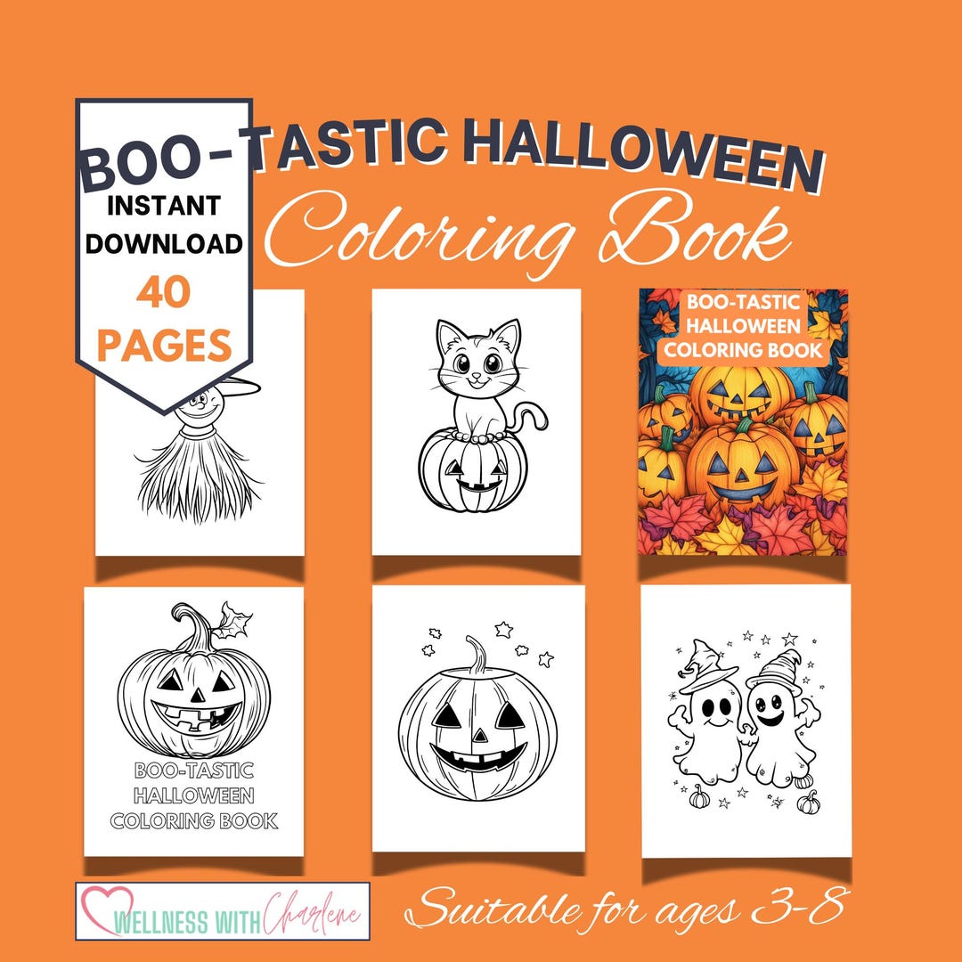 Halloween Coloring Pages for Kids Printable PDF Halloween Coloring Book ...