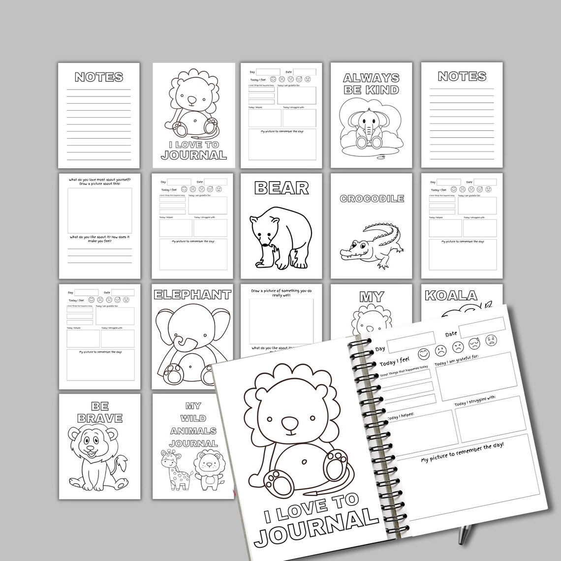 Kids Daily Journal Printable Kids Journal Printable - Etsy