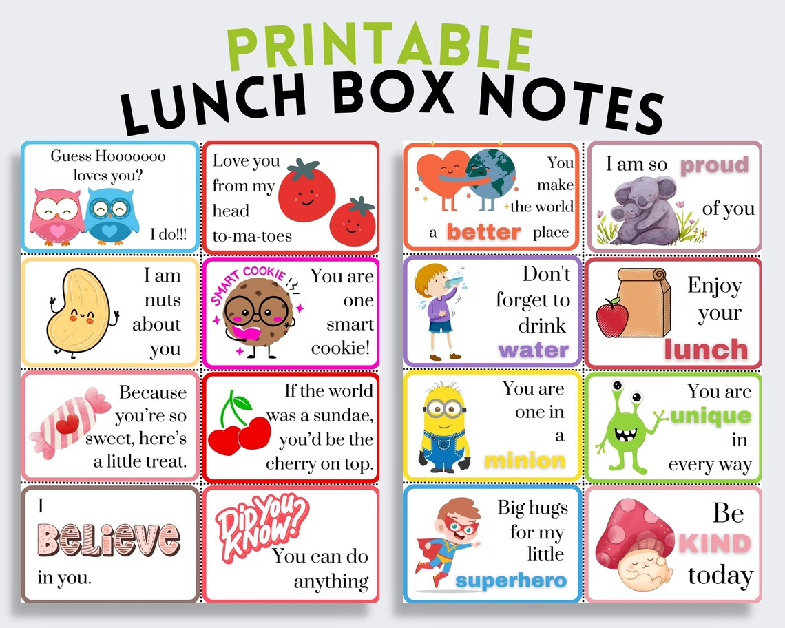 80+ Lunch Box Notes for Kids, Positive Affirmations for Kids, Joke ...