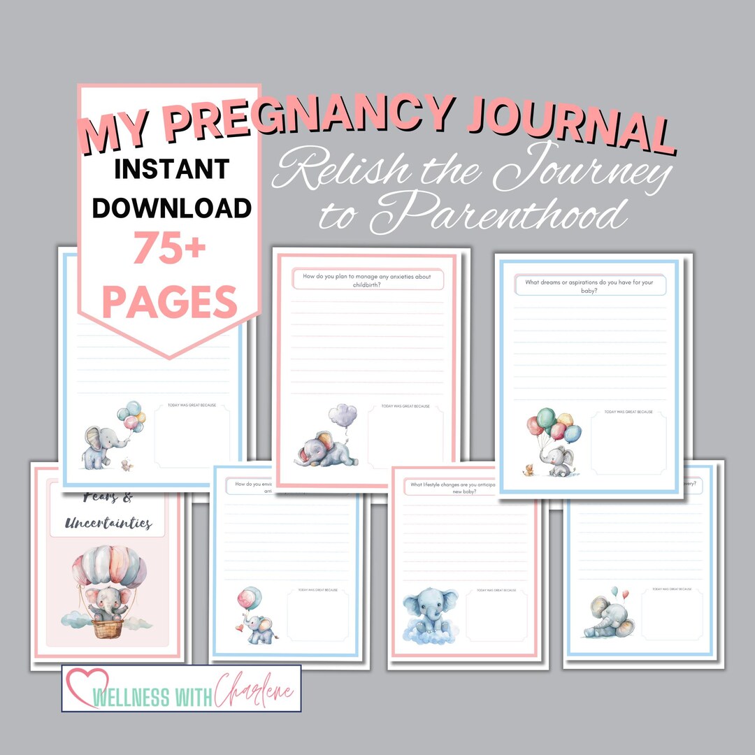Pregnancy Journal Printable PDF Expectant Mother Gift Pregnancy Diary ...