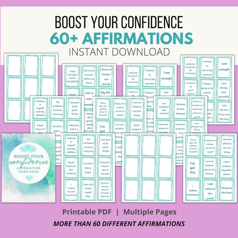 60+ Affirmation Cards Printable, Affirmation Cards Digital Download ...