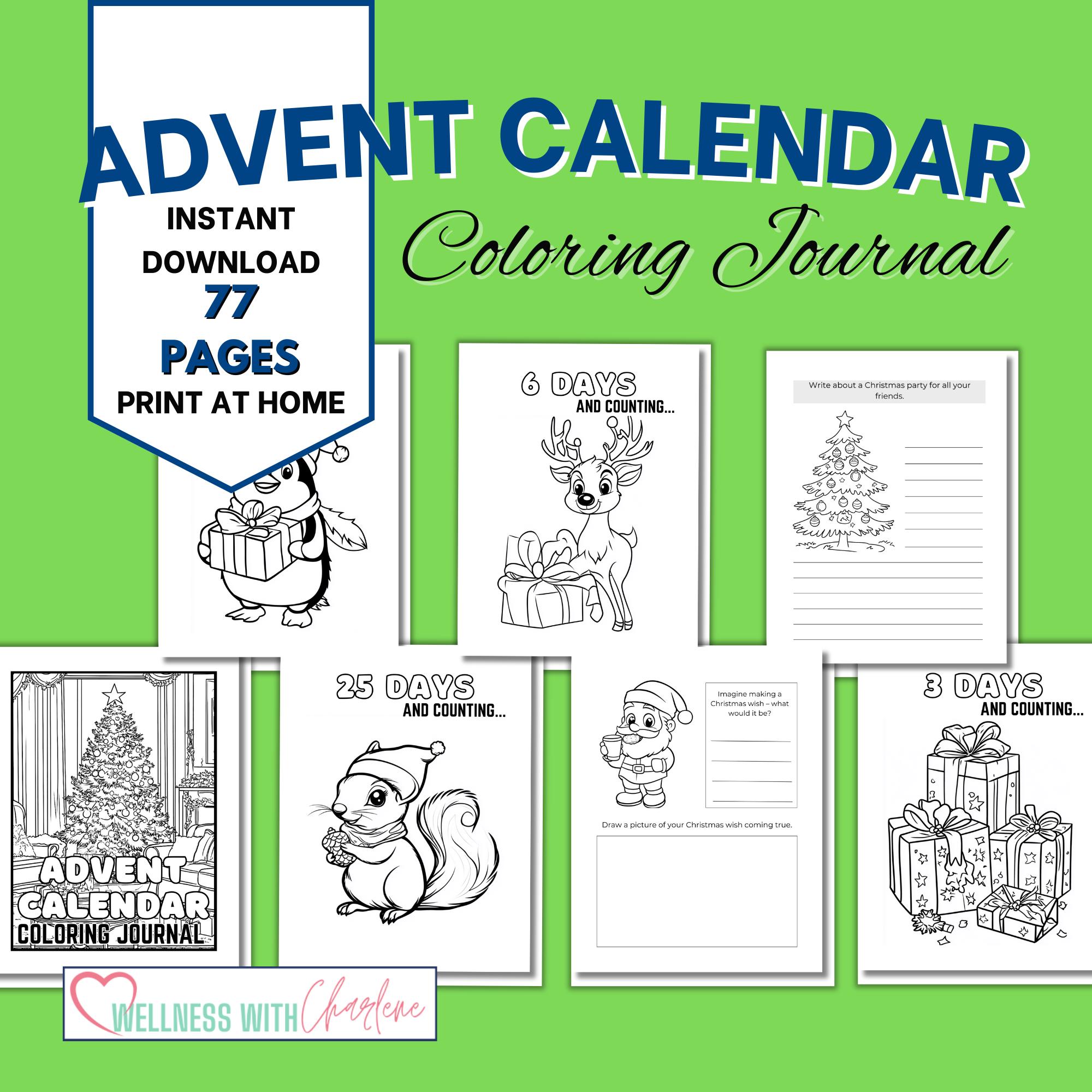 Advent Calendar Gift 2024 Christmas Coloring Pages for Kids Christmas ...