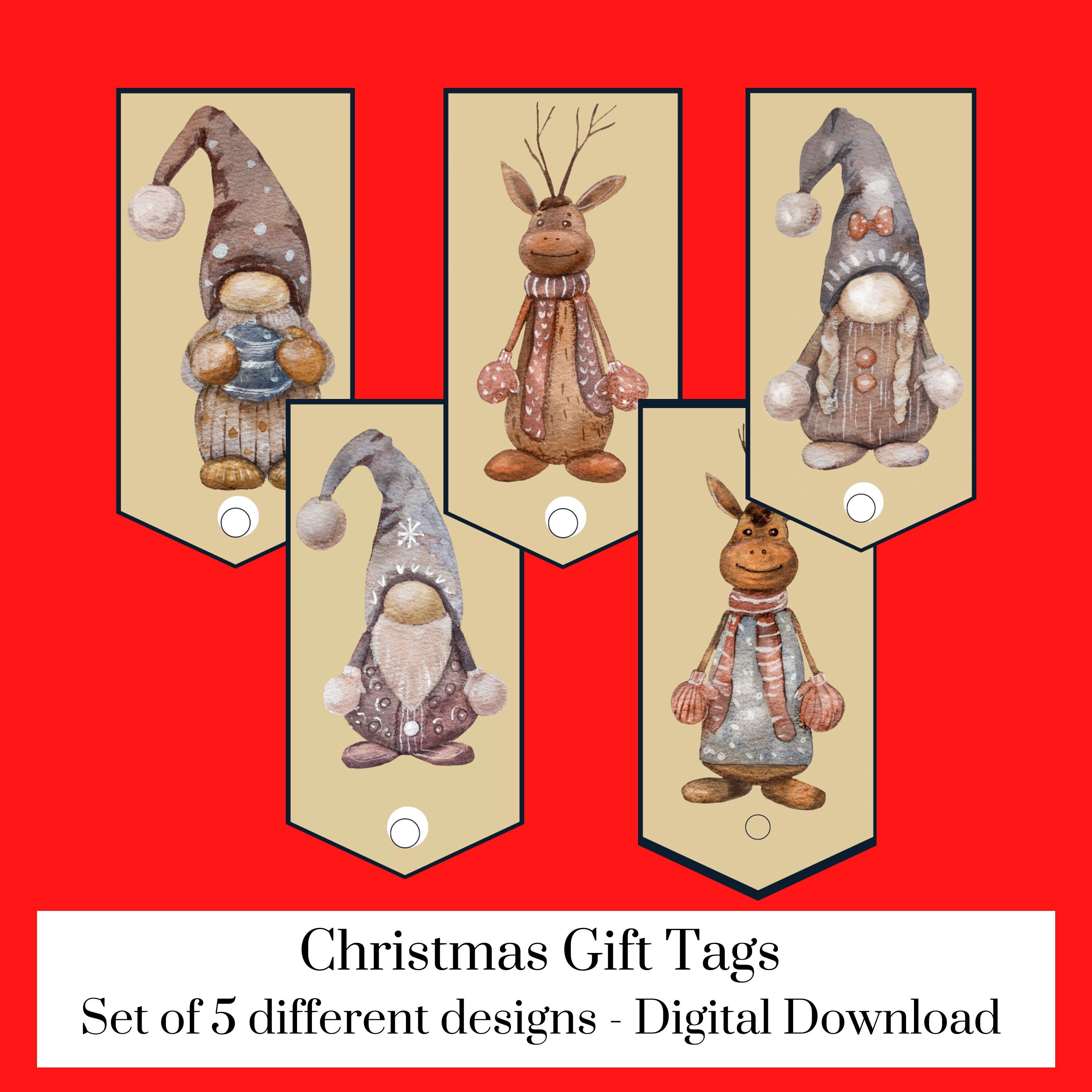 Christmas Printable Gift Tags - Christmas Gift Labels - Christmas Gift ...