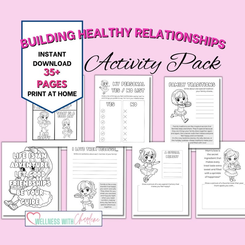 Children's Emotional Wellness Coloring Journal Activity Sheets ...