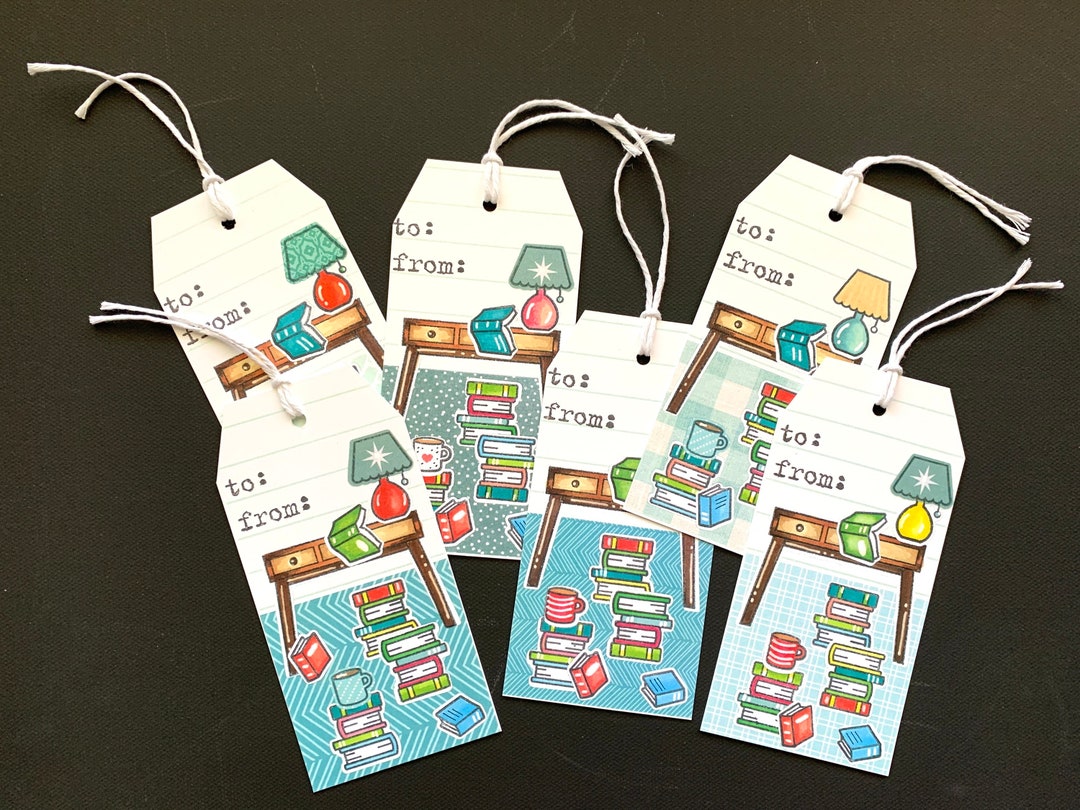 Book Themed Gift Tags- Sets of 6 or 12 - Etsy