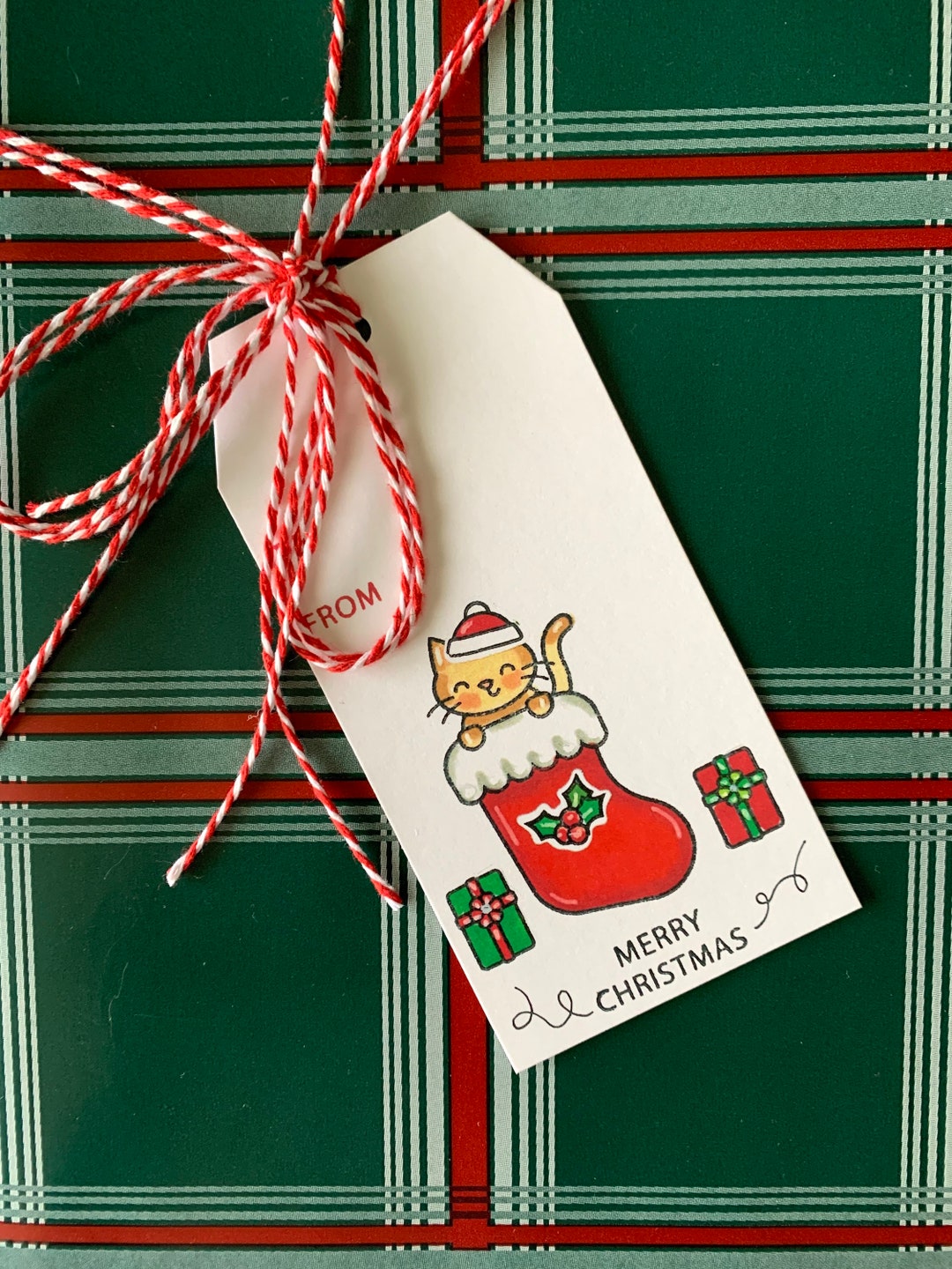 Christmas Cat Gift Tags Sets of 6 or 12 - Etsy