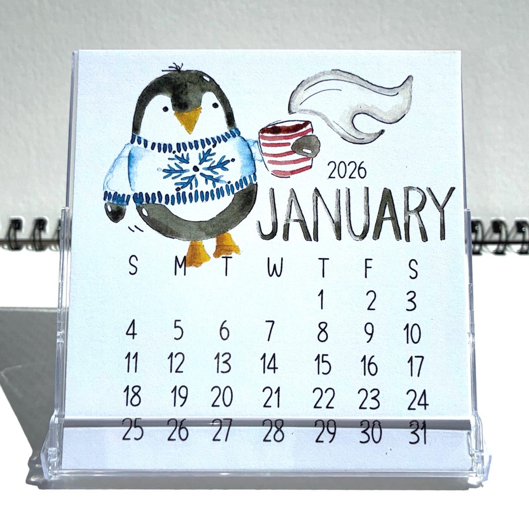 2026 Small Watercolor Desk Calendar - Etsy