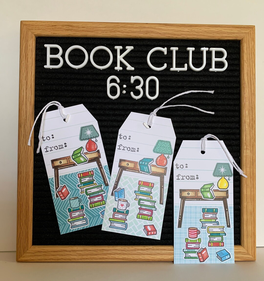 Book Themed Gift Tags Sets of 6 or 12 - Etsy