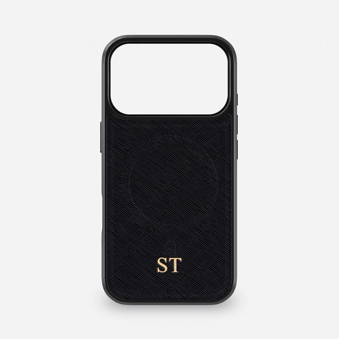 Personalised MAGSAFE Black Leather iPhone 17 Phone Case, iPhone 16 Pro ...